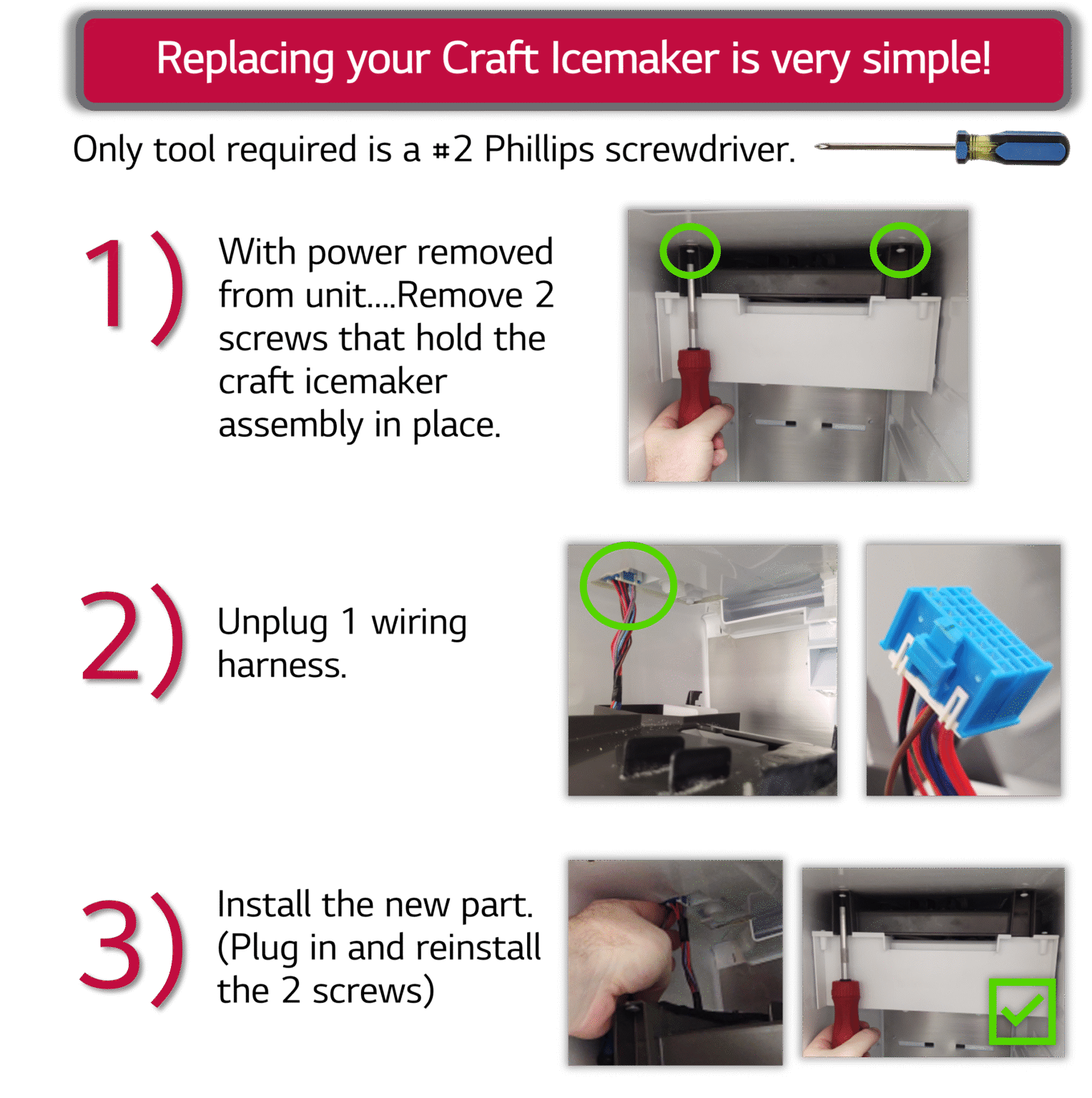 DIY Craft Icemaker SxS Instructions – LG No Cool Troubleshooting