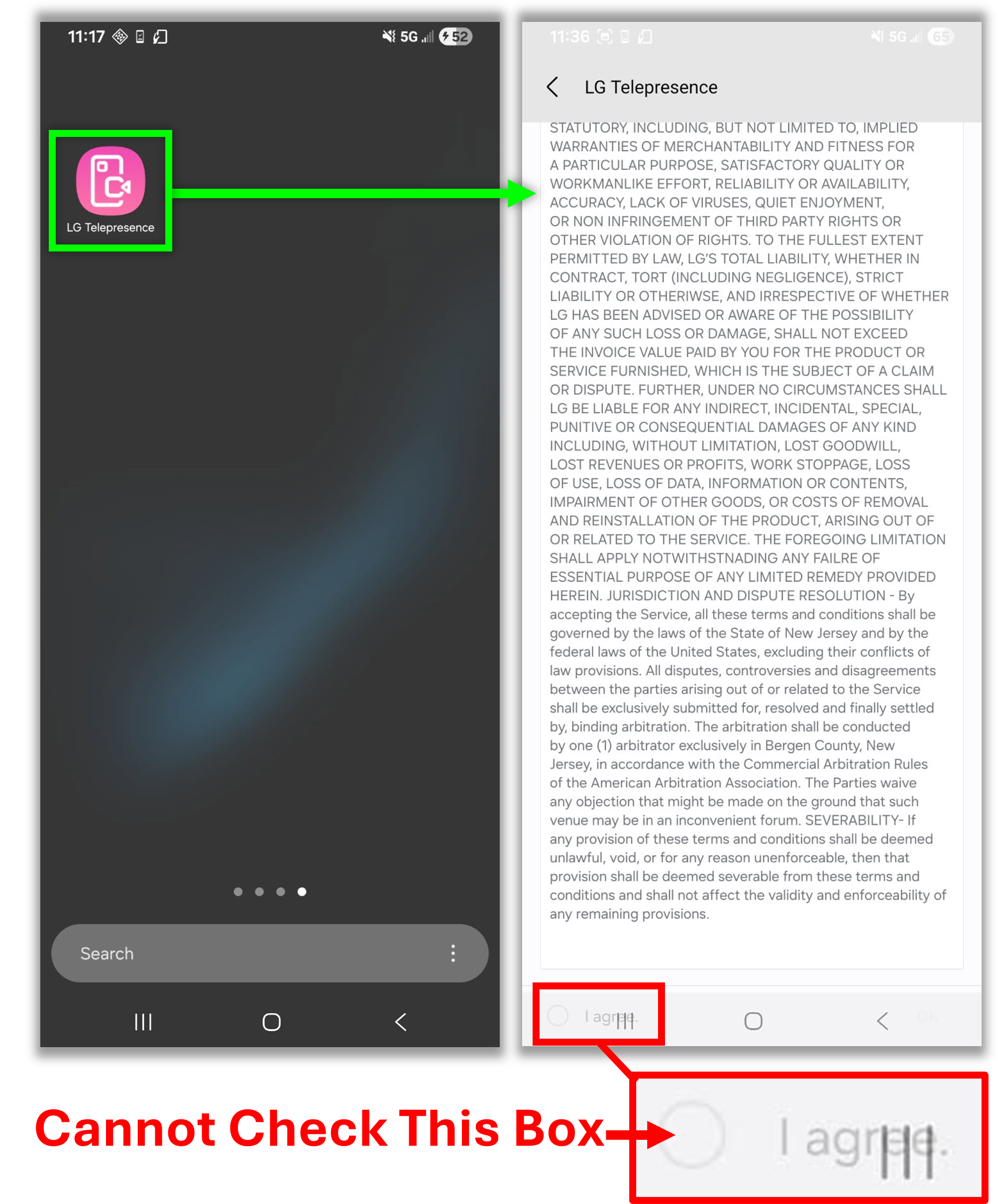 Telepresence Install Issue – Android Phones – LG No Cool Troubleshooting
